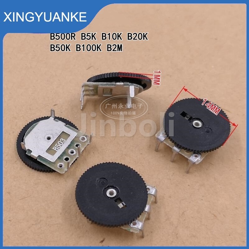 10 Chiếc 14 * 1MM Máy Đo Điện Áp Mặt Số Đơn 3Pins B500R B5K B10K B20K ...