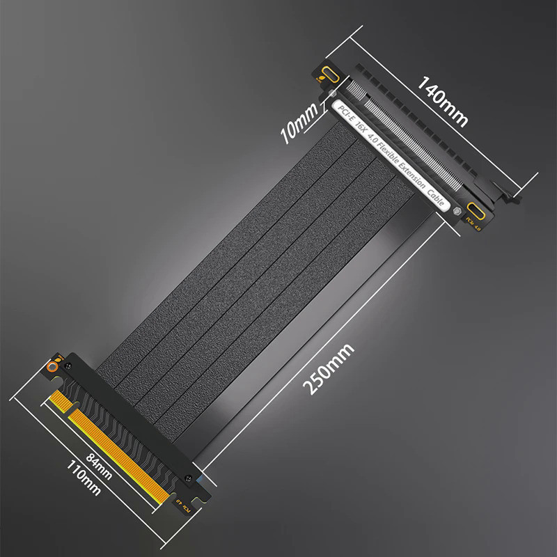 Pcie 4.0 x16 Riser Cable Card đồ họa Dây nối dài tốc độ cao 64G Linh ...