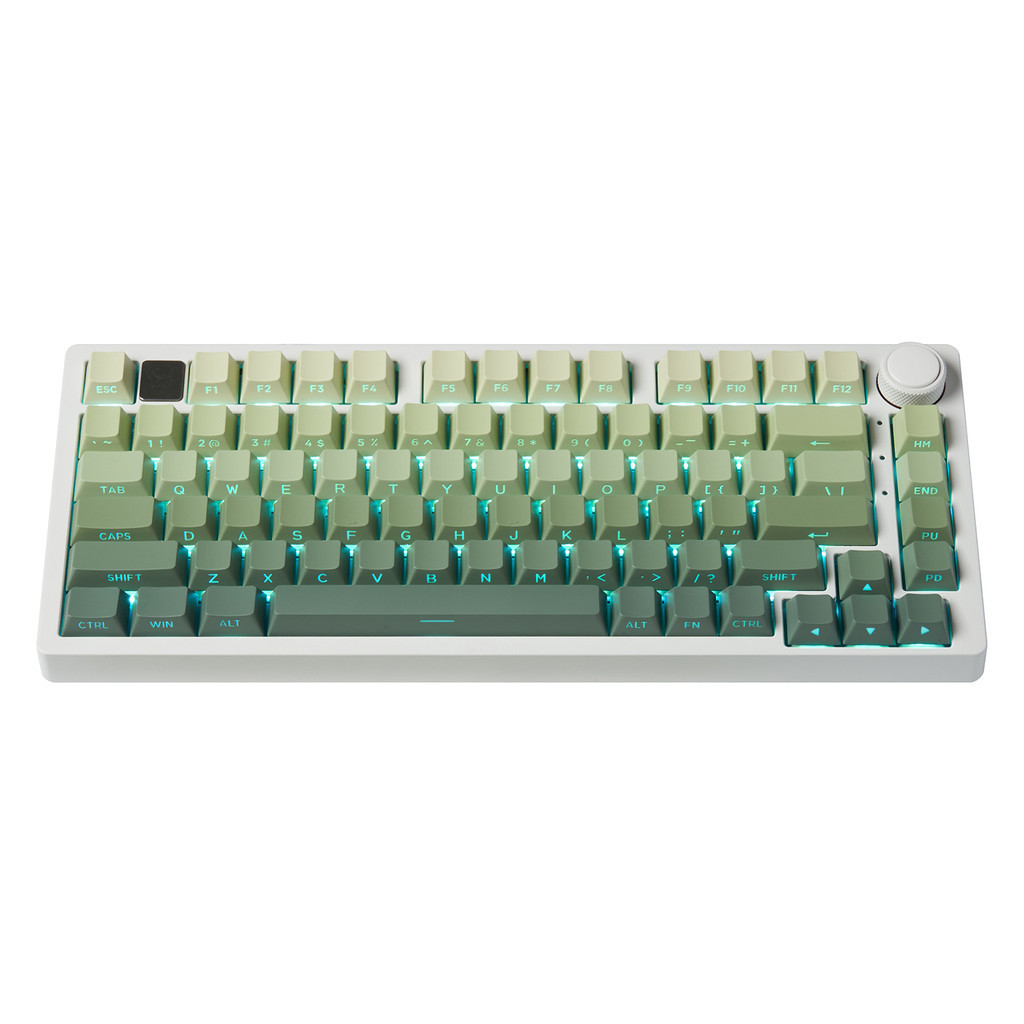 133 Phím Gradient Matcha Green keycaps Side print Light Through Double ...