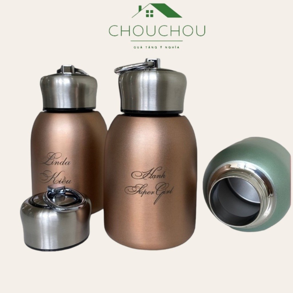 [ Miễn Phí Khắc Tên] Bình Giữ nhiêt CHOUCHOU tiện lợi zwilling inox cao cấp - có quai xách 300ml ...
