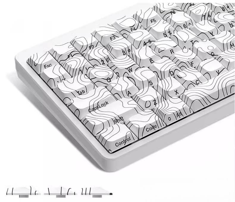 Địa hình Cấu hình thấp Keycaps 130 phím JWA Profile Đơn giản Đường viền ...