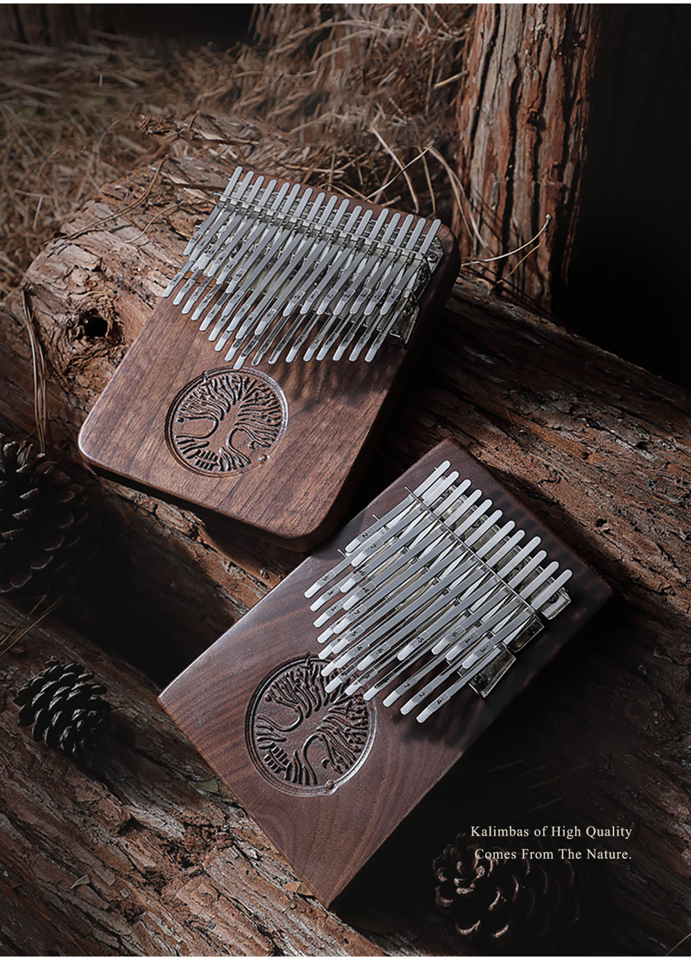 21 / 24 / 34 / 38 Key Profession Kalimba Black Walnut, TREE OF LIFE ...