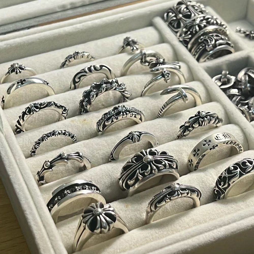 [Chrome Hearts] Nhẫn bạc AAA chính hãng s925 / Nhẫn dạo phố thời trang phong cách Retro Punk ...