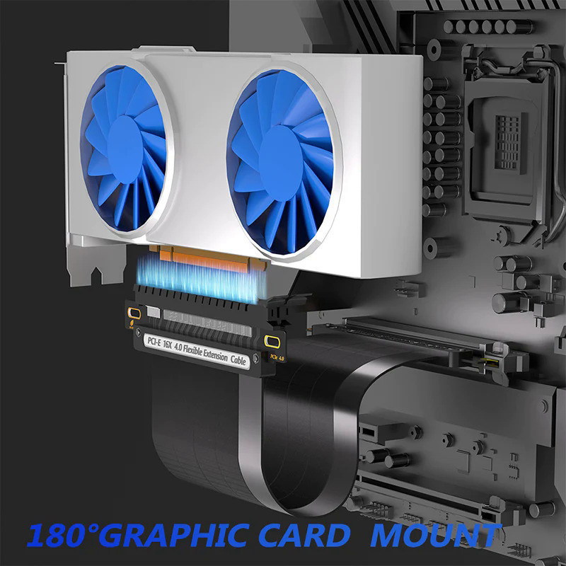 Pcie 4.0 x16 Riser Cable Card đồ họa Dây nối dài tốc độ cao 64G Linh ...