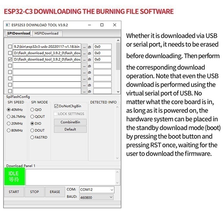 Esp32 / ESP32-C3 / ESP32-S3 WiFi + Bluetooth Internet Bảng phát triển ...