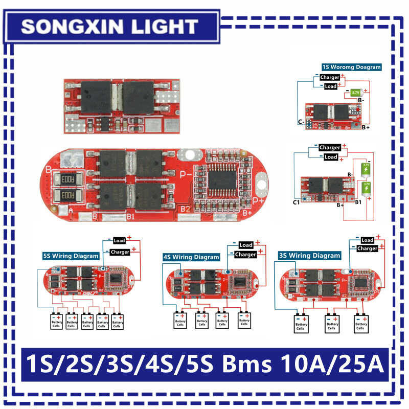 1S 2S 10a 3S 4S 5S 25A Bms bảo vệ bảng mạch mô-đun Pcb Pcm 18650 Li-ion pin sạc | Shopee Việt Nam