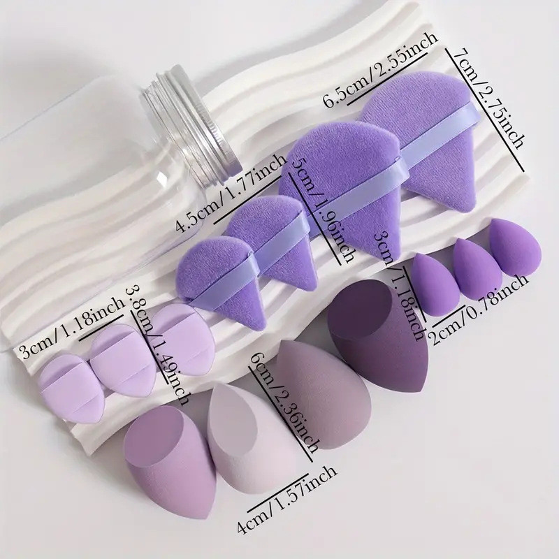 HUAQING 7 Cái / 12 Cái / 14 Bộ Miếng Bọt Biển Trang Điểm Siêu Mềm Mỹ Phẩm Tam Giác Bột Puff Ướt ...