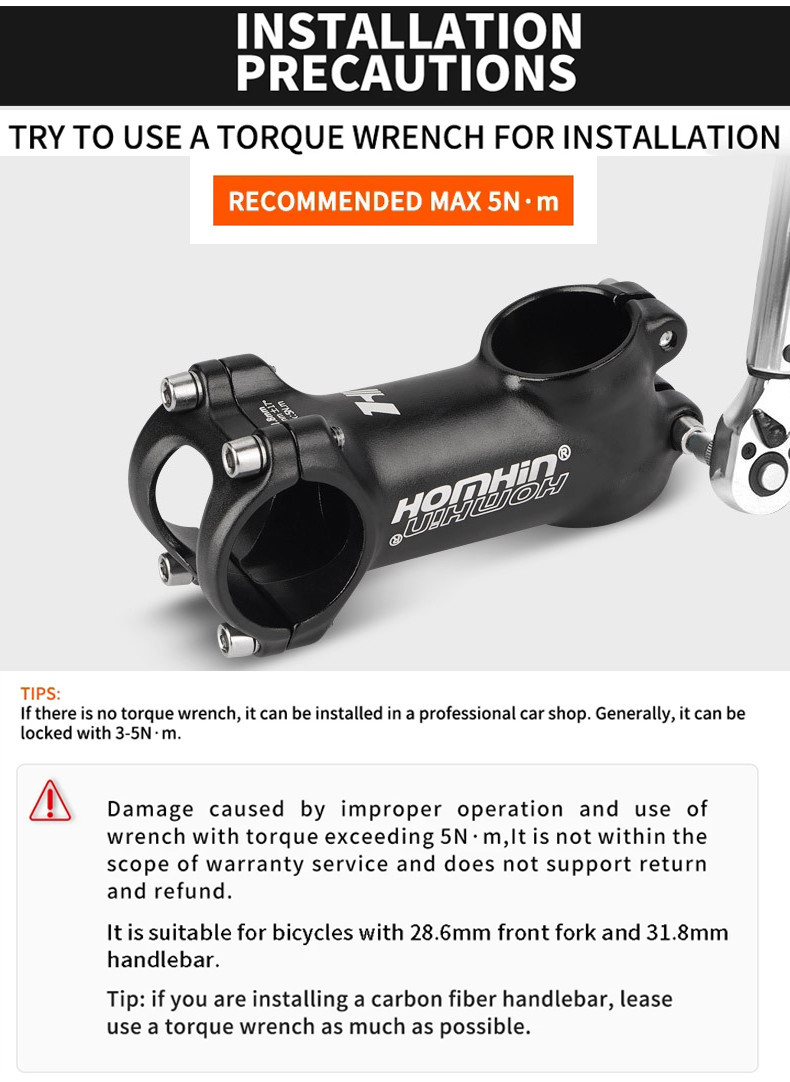 Homhin Mtb Tay Lái Xe Đạp Thân 7 Độ 17 Độ Nhôm Mtb Thân 50 Mm-120 Mm ...