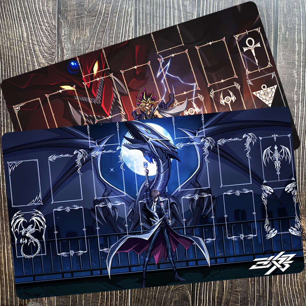 Yu-Gi-Oh Blue-Eyes White Dragon Mat Duel Playmat Trading Game Card Pad ...