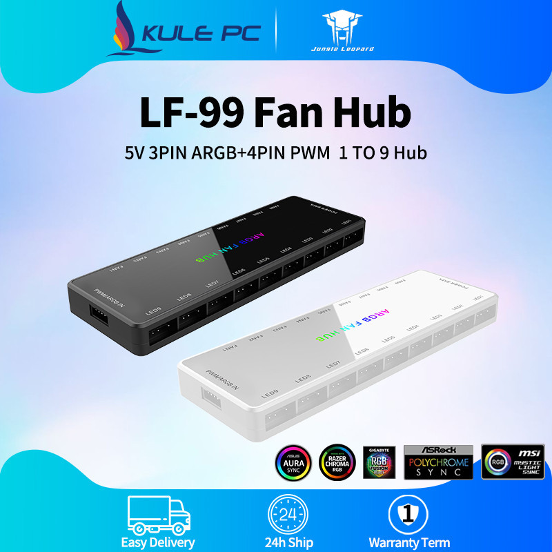 Jungle Leopard LF-99 ARGB PWM CPU Fan Hub 9 Cổng 5V 3PIN Bo Mạch Chủ ...