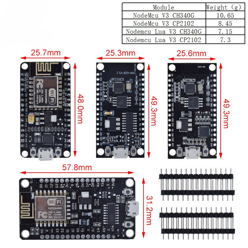 Mô-đun không dây ESP8266 TYPE-C USB MICRO USB CH340 / CP2102 / CH9102X NodeMcu V3 V2 V2.1 Lua ...
