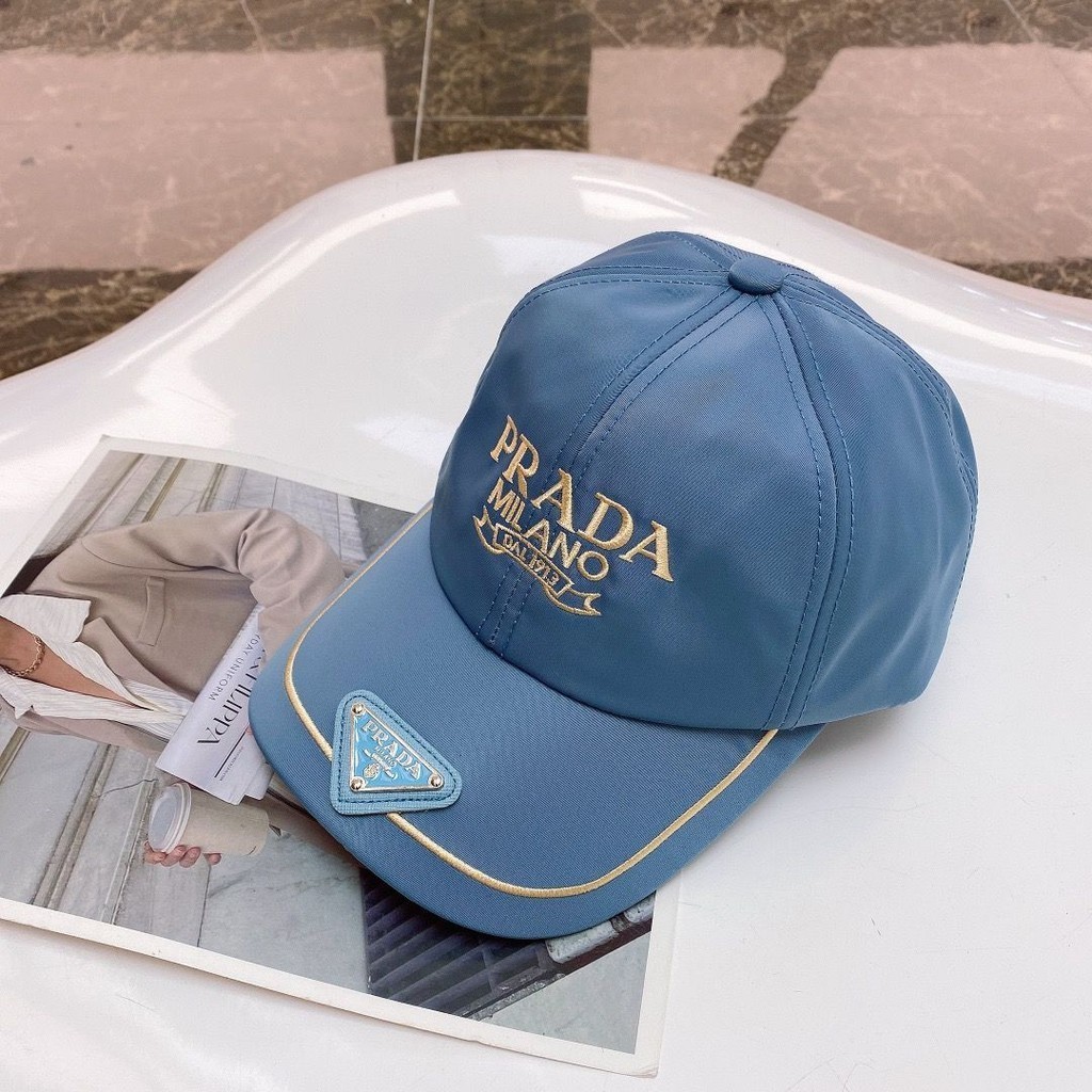 Prada Phiên Bản Cao Cấp Tam Giác Logo Nam Nữ Cặp Đôi Mũ Bóng Chày Thời ...