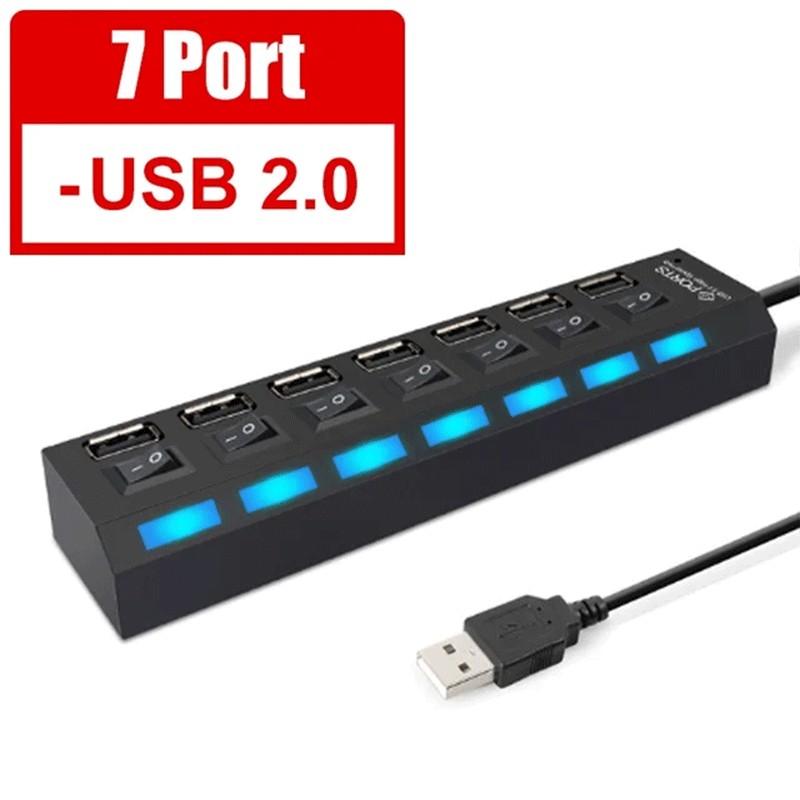 Usb 2.0 Hub USB Hub 2.0 Đa USB Splitter Hub Sử dụng Bộ chuyển đổi nguồn 4 / 7 Cổng Nhiều ...
