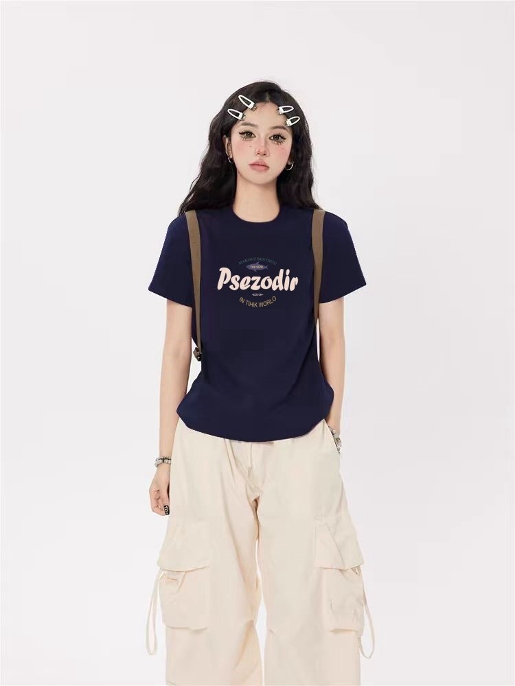 XUANMO Local brand Áo baby tee Áo Thun ôm body Áo y2k 100% cotton Áo thun cổ tròn in chữ 2025 ...