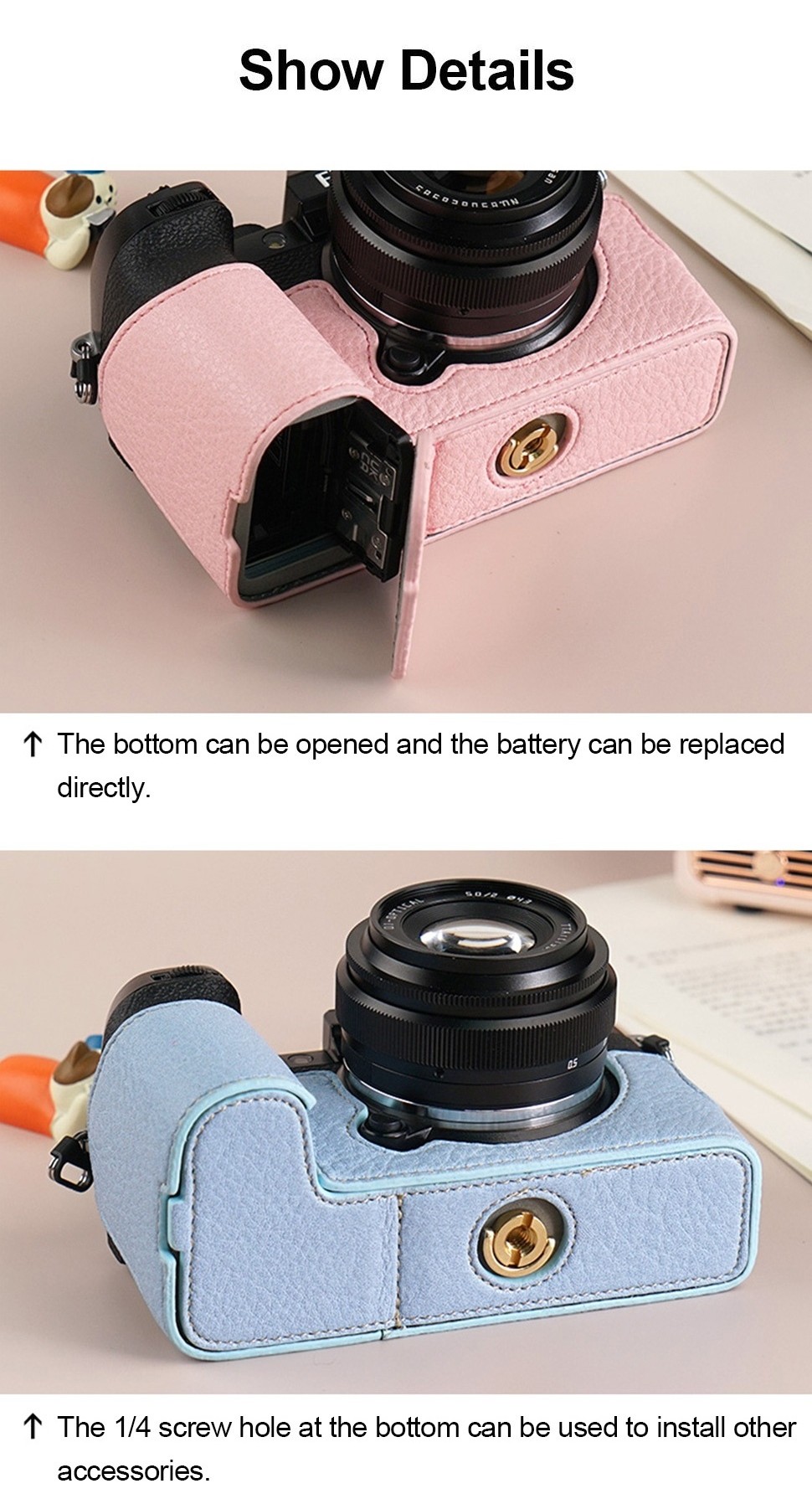 Ốp lưng đế máy ảnh bằng da PU Fuji XS20 XS10 Fujifilm X-S10 X-S20 XT10 XT20 XT30 XT30 II Phụ ...