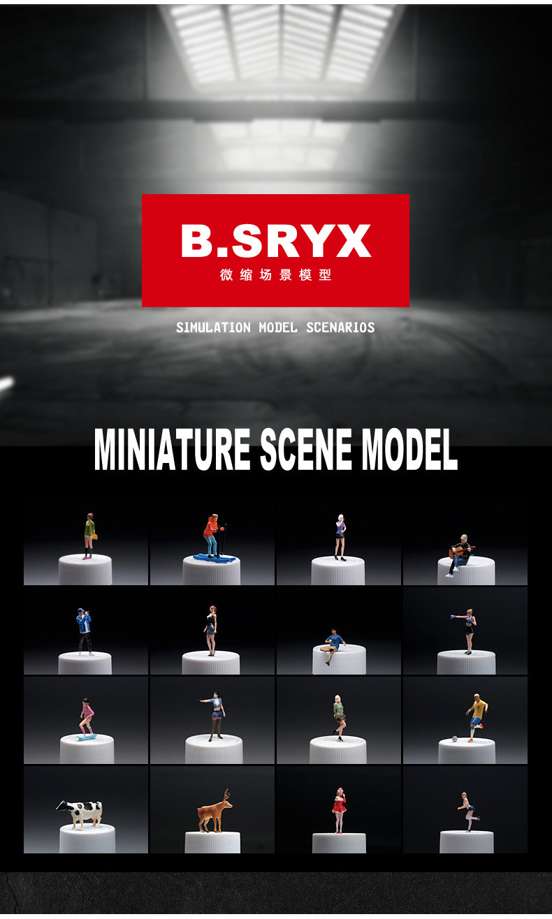 MINIATURE SCENE MODEL 1/64 Girl Doll Model Mô hình xe hơi Cảnh quan ...