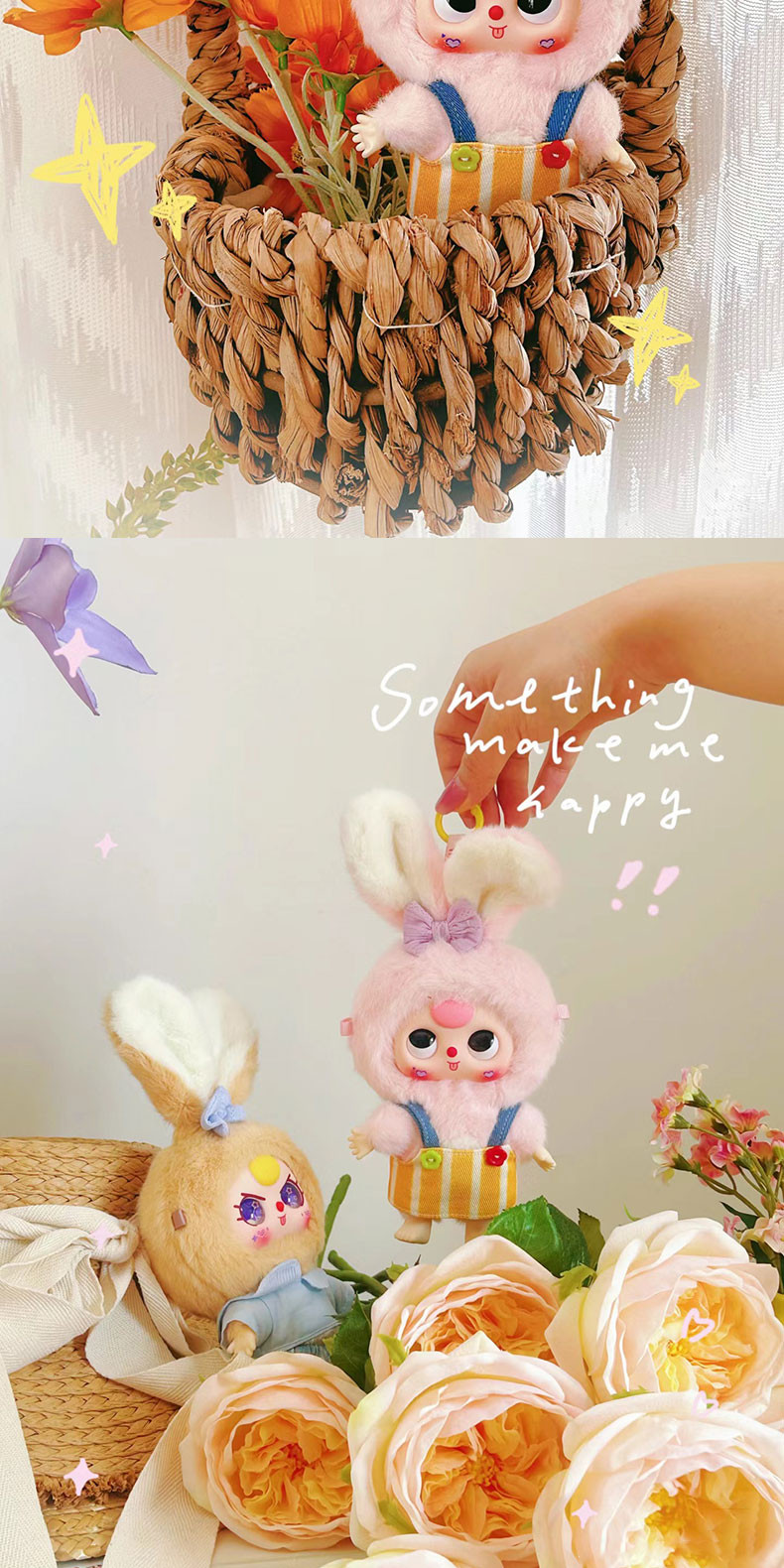 Baby Three Macaroon Bunny Series Vinyl Face Blind Box Plush | Shopee ...