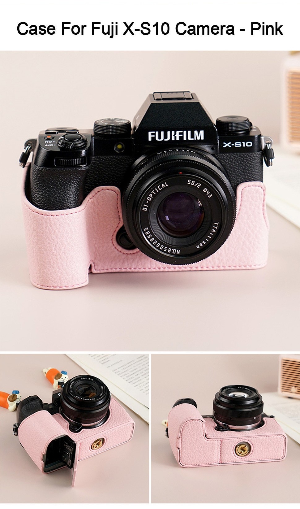 Ốp lưng đế máy ảnh bằng da PU Fuji XS20 XS10 Fujifilm X-S10 X-S20 XT10 XT20 XT30 XT30 II Phụ ...