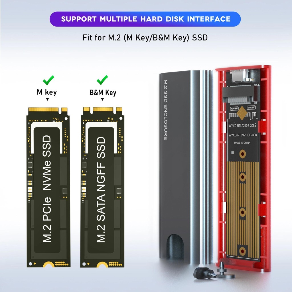 M.2 NVMe PCle SSD Vỏ USB 3.1 10Gbps M.2 PCle NVMe Express SATA SSD Hộp ...