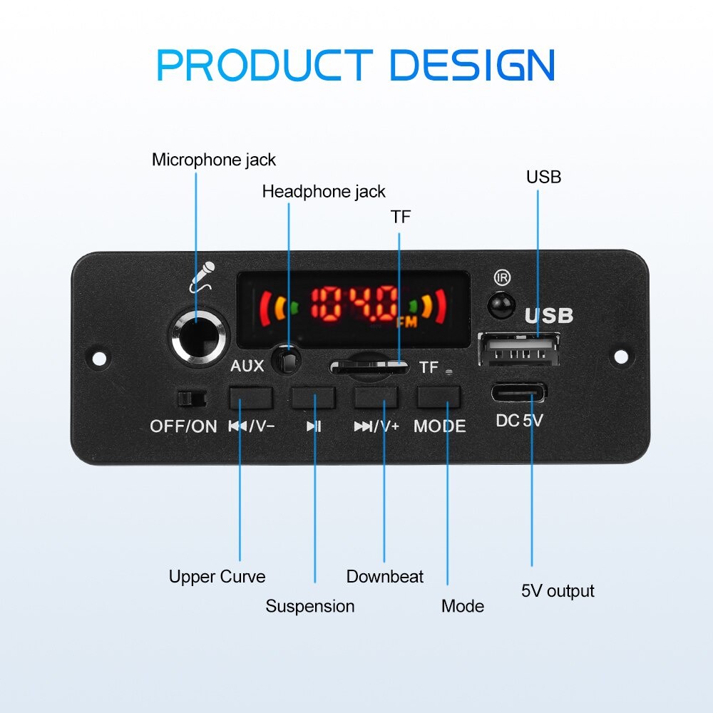 Bộ khuếch đại 10W Bluetooth DIY MP3 Decoder Board 5W DC 5V Máy nghe ...