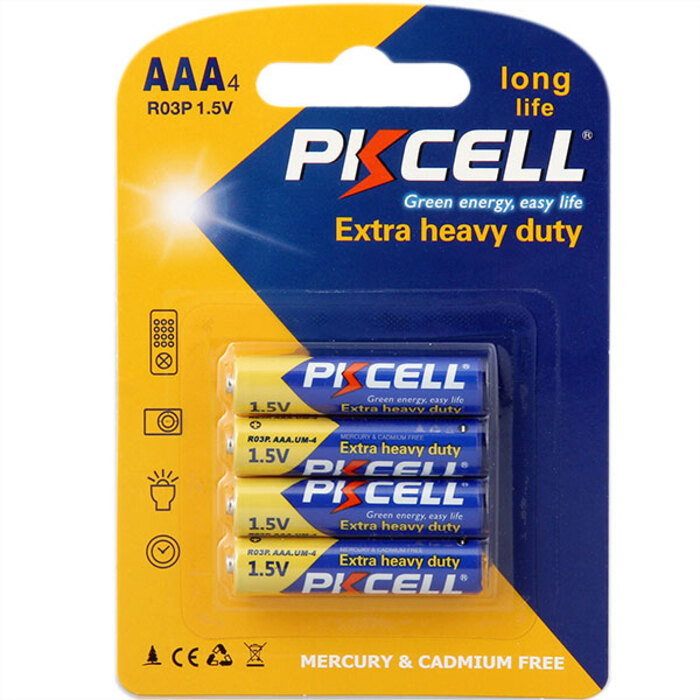 PKCELL Sản Phẩm Mới Siêu Nặng R03p Pin R03 Um4 1.5V Kẽm Carbon Pin Aaa ...