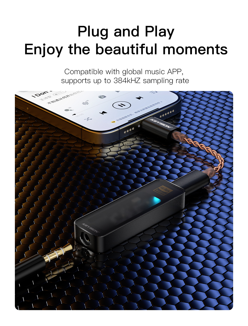 Bộ giải mã HiFi âm thanh USB DAC CS43198 384KHz DSD256 Type-C sang 3,5mm Điều chỉnh Bộ khuếch ...