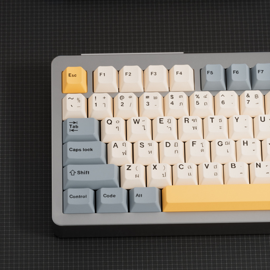 Keycaps ngôn ngữ Thái tối giản Biểu tượng màu trắng Xám PBT anh đào ...