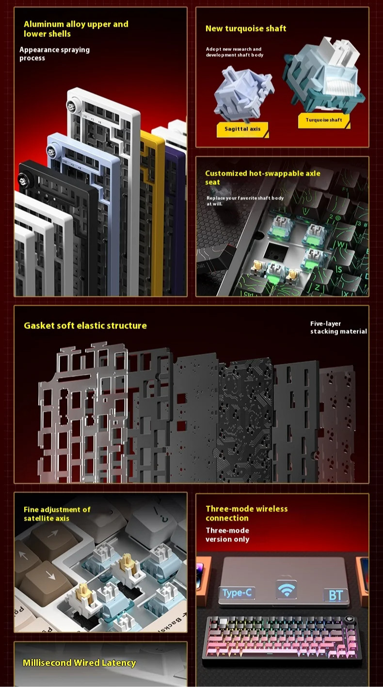 Leobog Hi75c Mechanical Keyboard Customized Hot Swappable Wireless ...