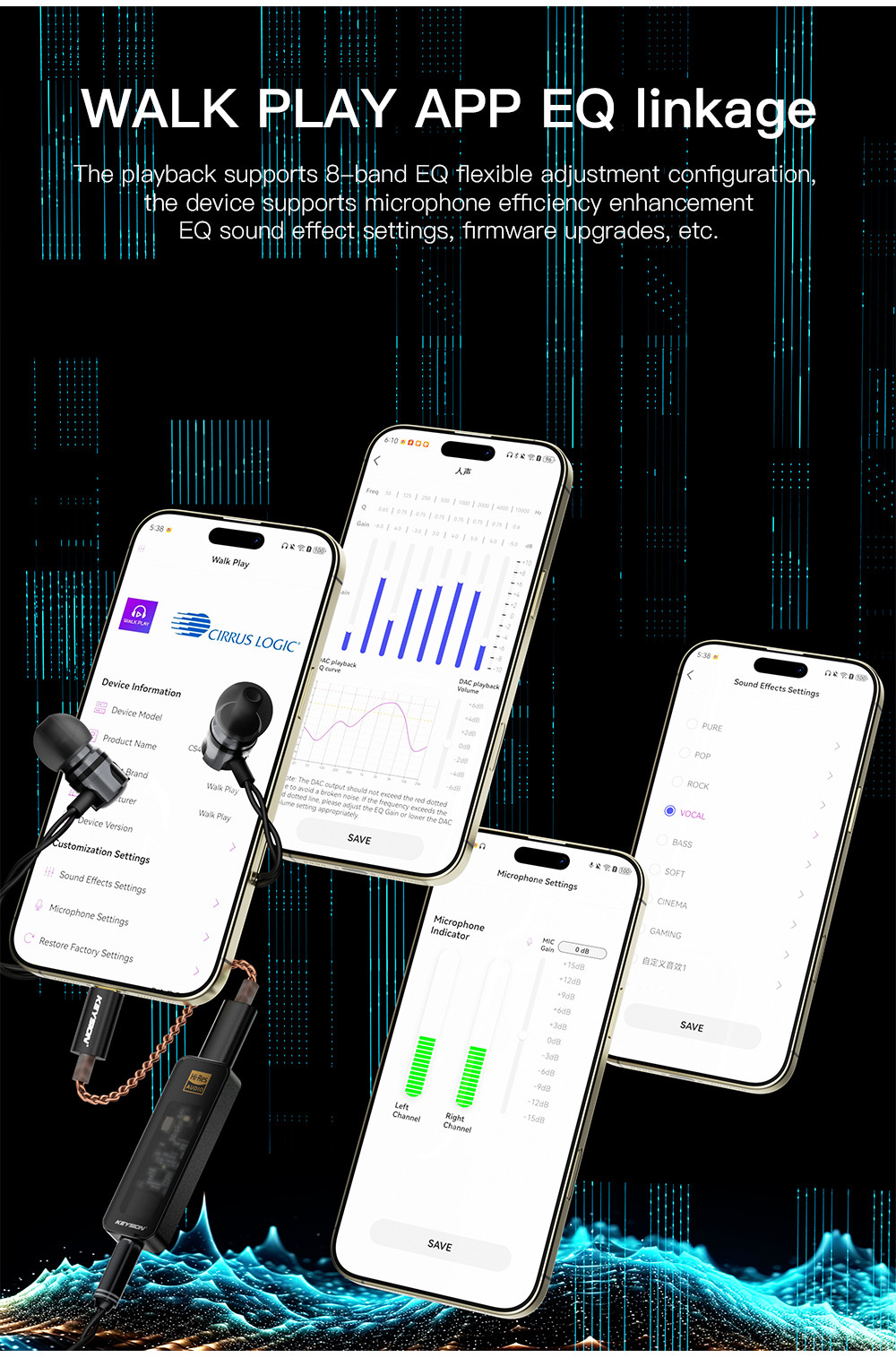 Bộ giải mã HiFi âm thanh USB DAC CS43198 384KHz DSD256 Type-C sang 3,5mm Điều chỉnh Bộ khuếch ...