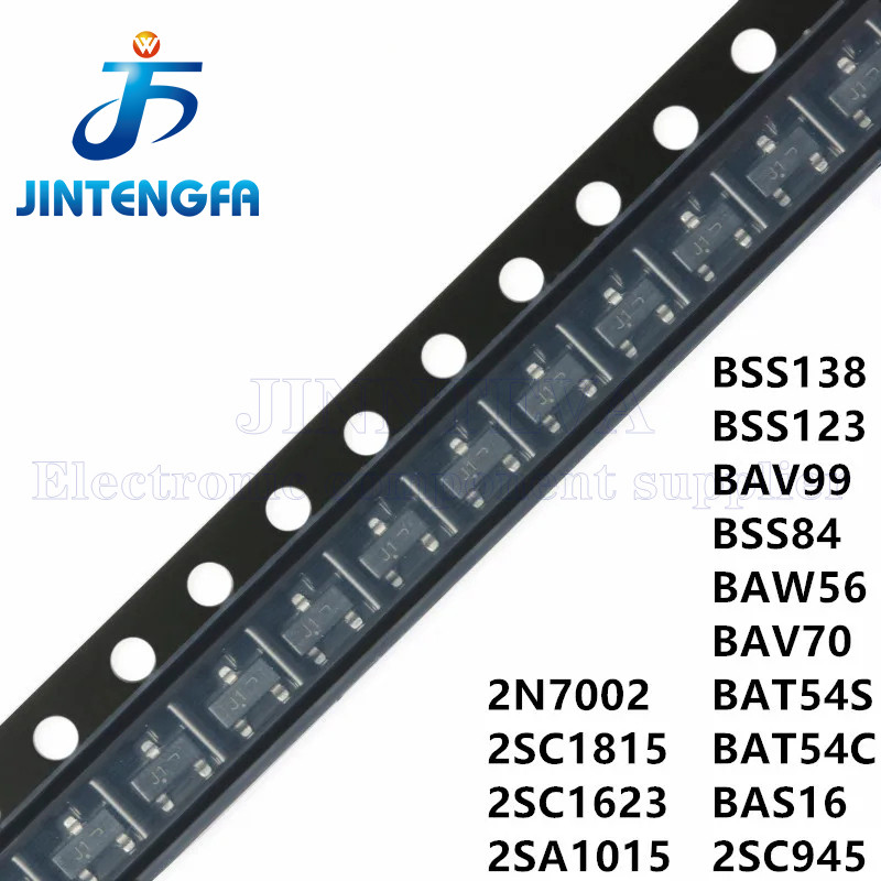 100 CÁI BSS138LT1G BSS138 BSS123 BSS84 BAW56 BAV99 BAV70 BAT54S BAT54C BAS16 2SC945 2SC1815 ...