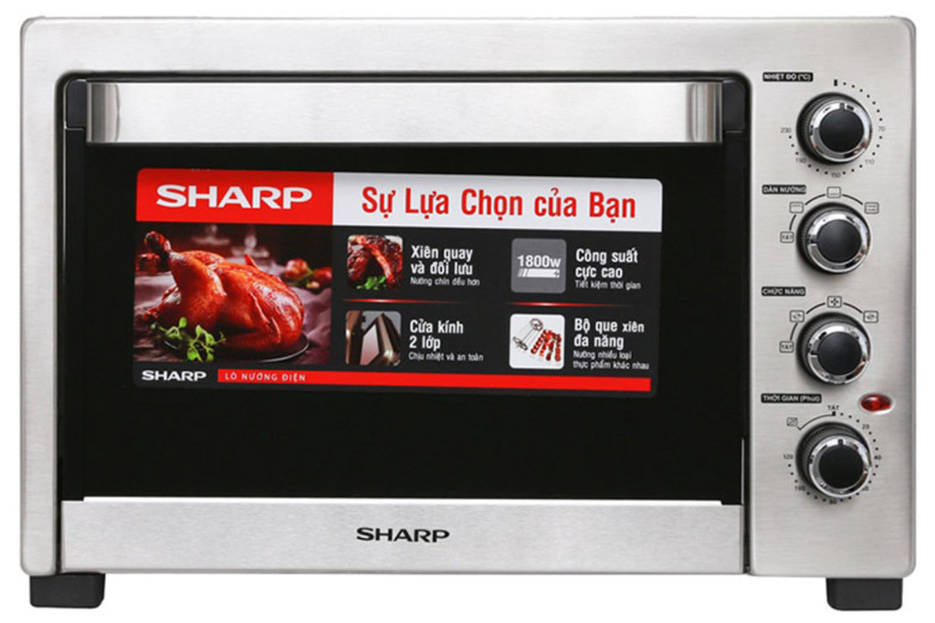Lò nướng 38 Lít Sharp Chính hãng, Tặng nhiều phụ kiện nướng, 12 chức năng EO-A384RCSV-ST - HAPOS ...