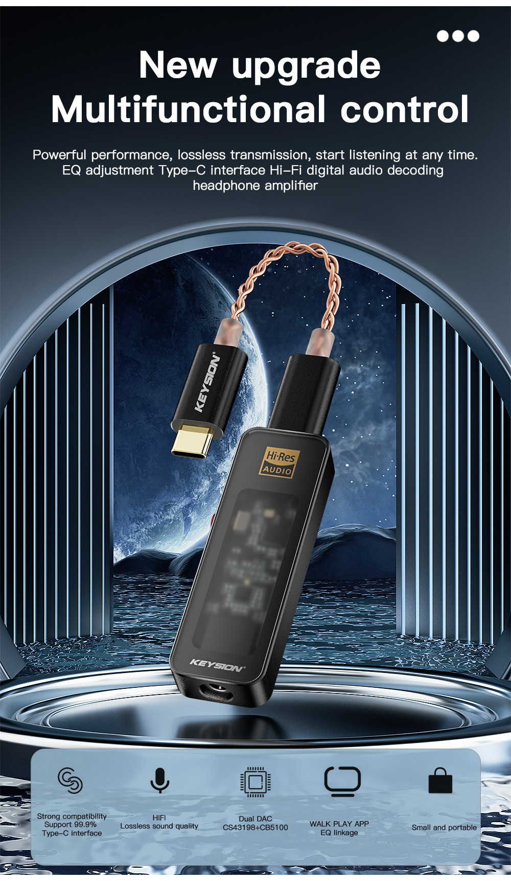 Bộ giải mã HiFi âm thanh USB DAC CS43198 384KHz DSD256 Type-C sang 3,5mm Điều chỉnh Bộ khuếch ...