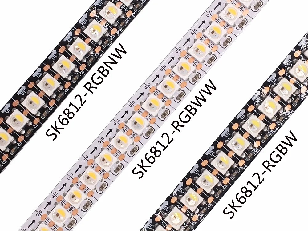 Dc5v SK6812 RGBW (Tương tự WS2812B) Đèn Led 4 trong 1 30 / 60 / 144 ...