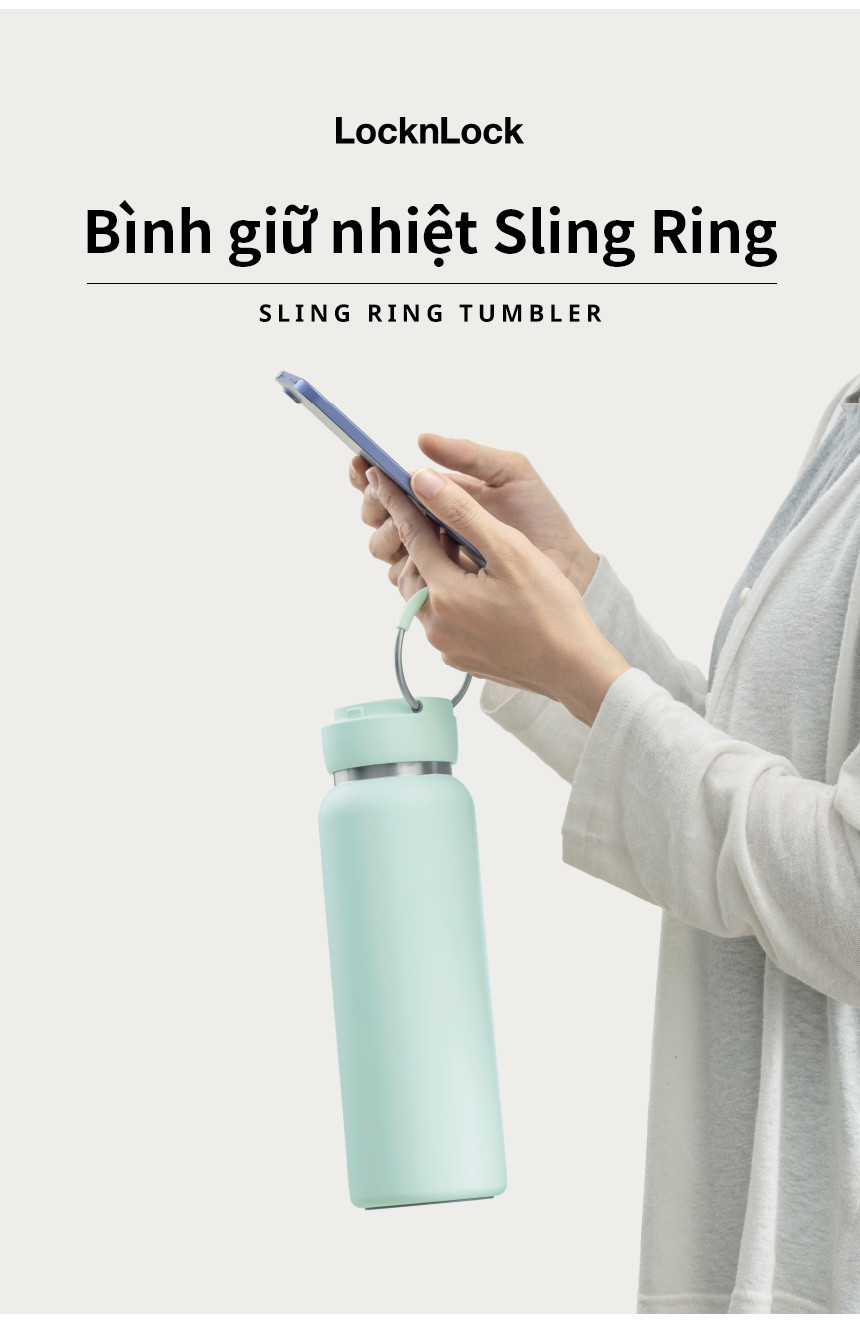 Bình giữ nhiệt LocknLock Sling Ring Tumbler 650ml LHC4321, 800ml ...