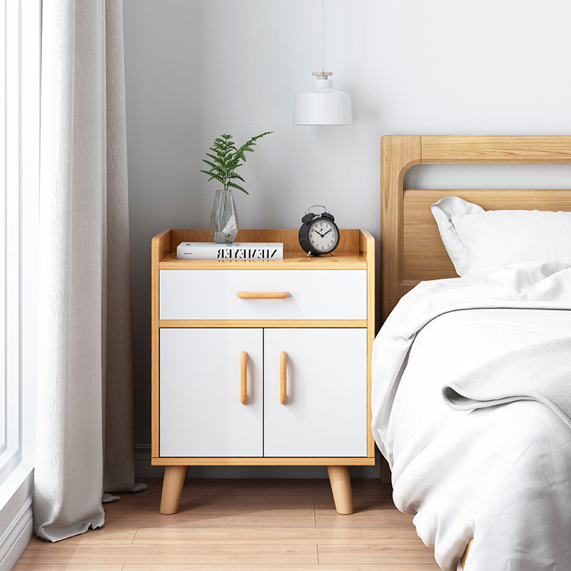 Nordic bedside table storage rack simple modern small family bedroom ...