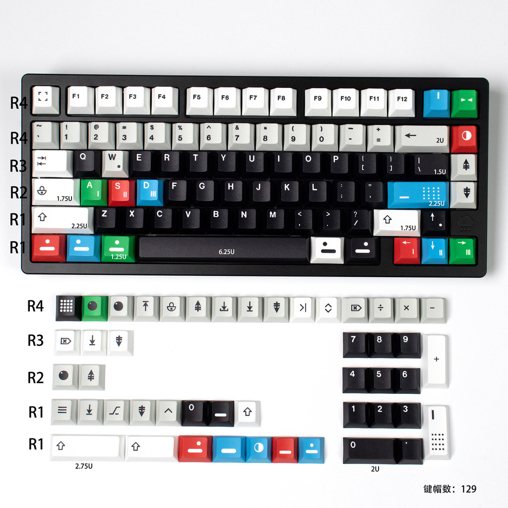 RESONANCE R2 Keycaps Biểu tượng 1.7mm PBT cherry Profile Keycaps cho MX ...