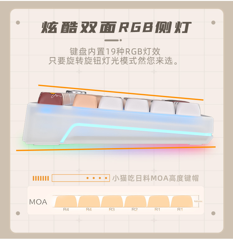 Bàn phím cơ Aula F98 Pro V2 MOA Profile Cute Keycap - Silent switch - 3 Modes - RGB | Shopee ...