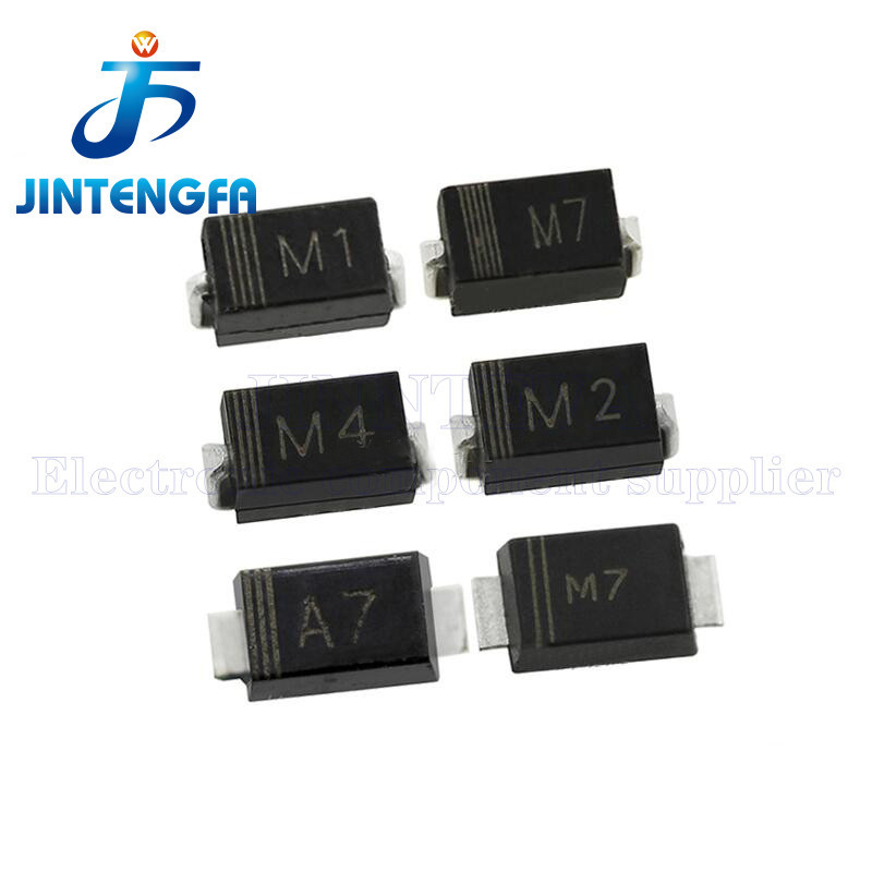 100 CÁI M7 M1 M2 M4 M7F A7 T7 F7 SMA DO-214AC 1N4007W 1N4007WS 1N4004 ...