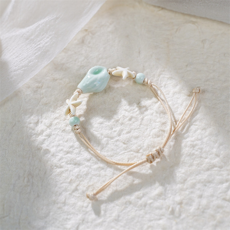 Handmade Gốm Conch Sao Biển Vòng Tay Dây Bện Vòng Tay Cho Nữ Trang Sức ...