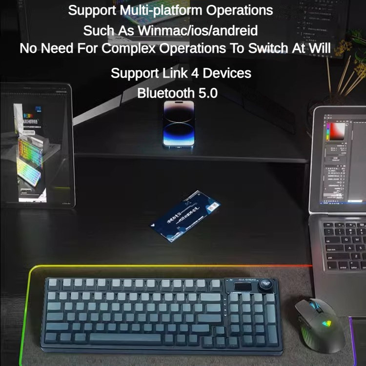 Aula F98Pro V2 Ba Chế Độ Không Dây Bluetooth 2.4G Không Dây Tùy Chỉnh Trao Đổi Nóng Bàn Phím Cơ ...