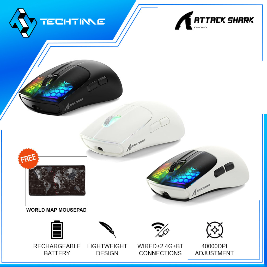 Chuột chơi game không dây Attack Shark X5 Tri-Mode 2.4G USB-C Bluetooth ...