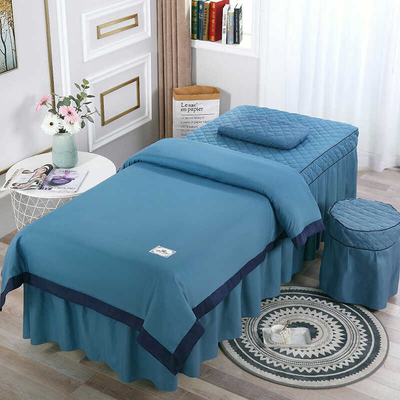 Bedding Beauty 4Pcs Salon Bed Massage Spa Bedskirt With Hole ...