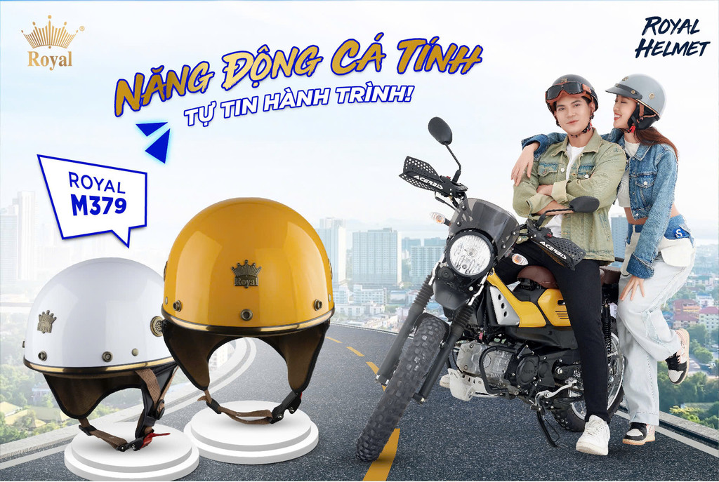 Mũ Bảo Hiểm Royal M379 Tặng Kèm Lưỡi Trai Ốp Da Che Nắng, Nón Bảo Hiểm ...