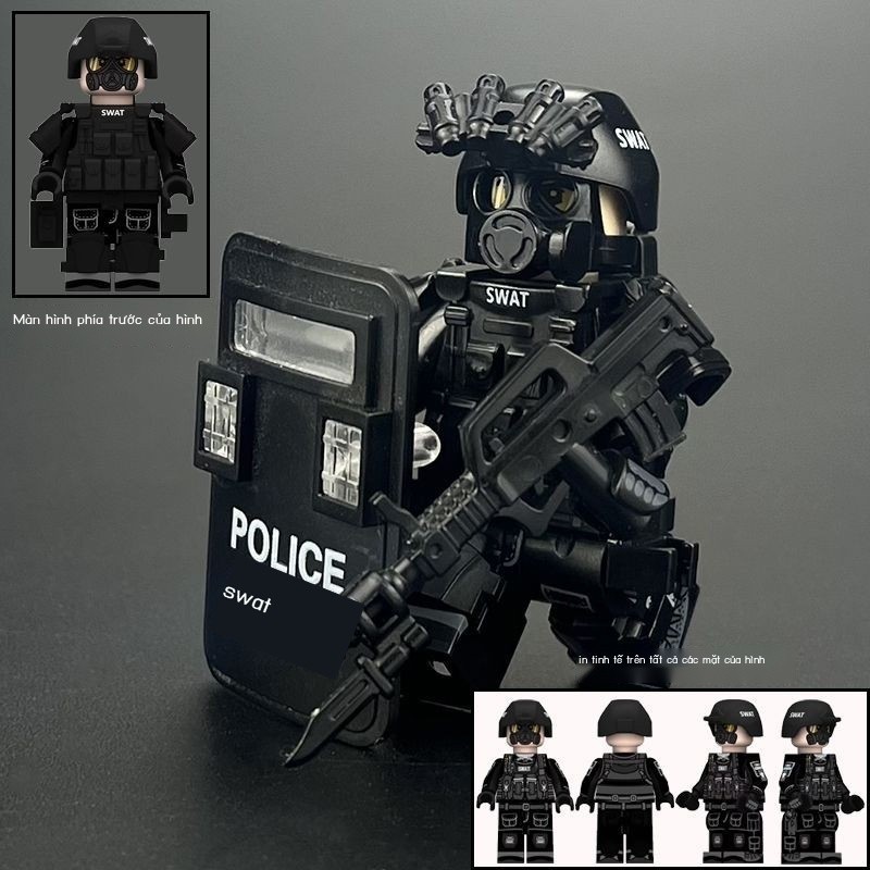 Tương thích với mô hình LEGO Minifigures, mặt nạ phòng độc Biohazard ...