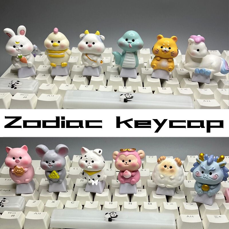 1 PC Keycap Twelve Zodiac Series Keycaps (chuột, bò, hổ, thỏ, rồng, rắn ...