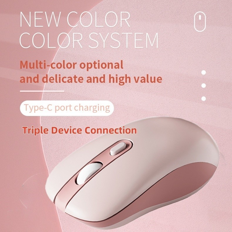 2.4G Bluetooth Mouse Wireless Mouse Rechargeable Ergonomic Slim ...