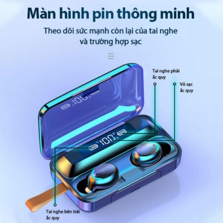 {BY8 Electronics} Tai Nghe Bluetooth TWS F9 Pro, Bass mạnh bản quốc tế ...