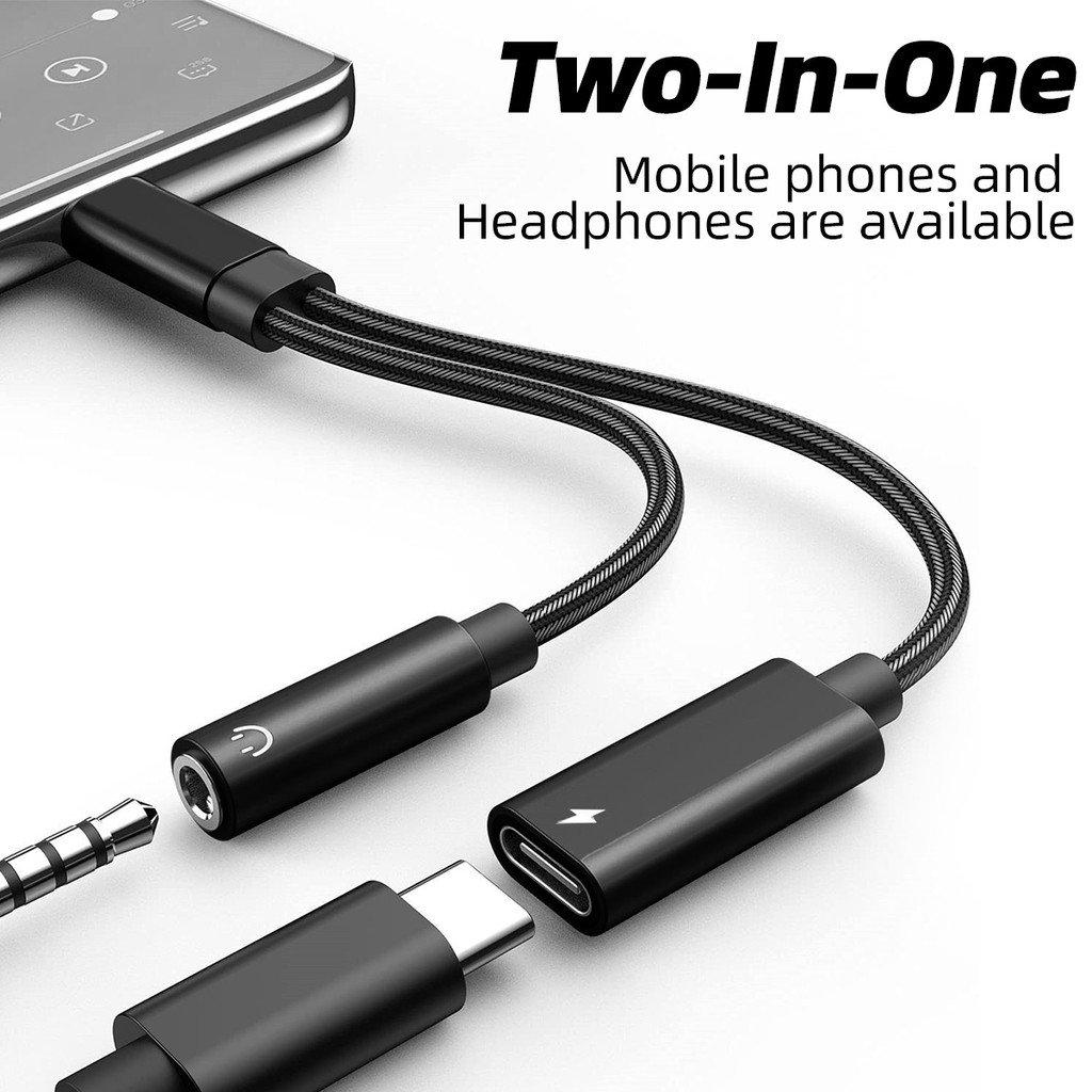 Hdoorlink 2in1 USB C Splitter Type C TO Type C 3.5MM Tai Nghe Jack Bộ ...