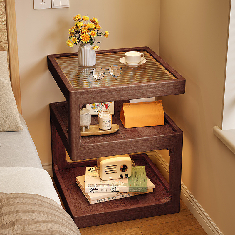Bedside shelf, bedroom bedside cabinet replacement, walnut narrow ...