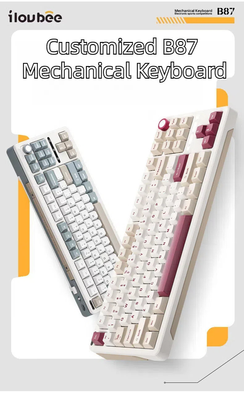 Ilovbee B87 Không Dây Bluetooth Tùy Chỉnh Bàn Phím Cơ Tuyến Tính Tắt Tiếng TKL Miếng Đệm Tùy ...
